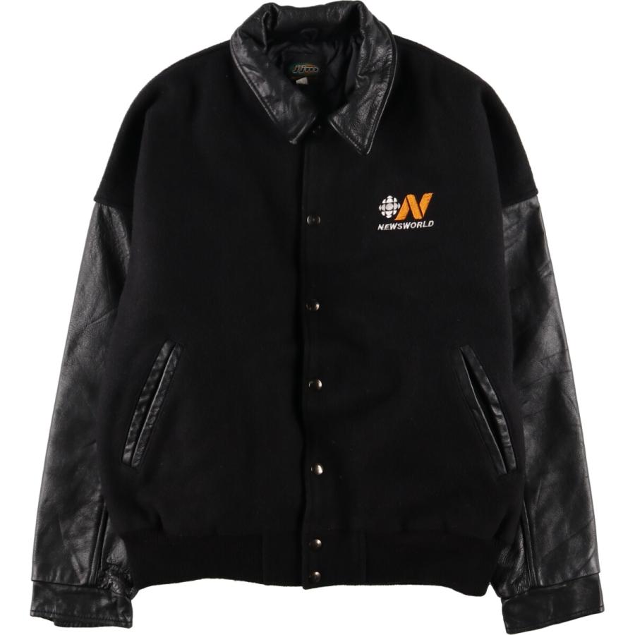古着 80年代 jjm sportswear 袖革ウールスタジャン アワードジャケット バーシティジャケット カナダ製 メンズL ヴィンテージ /eaa378629 【SS2403 ...