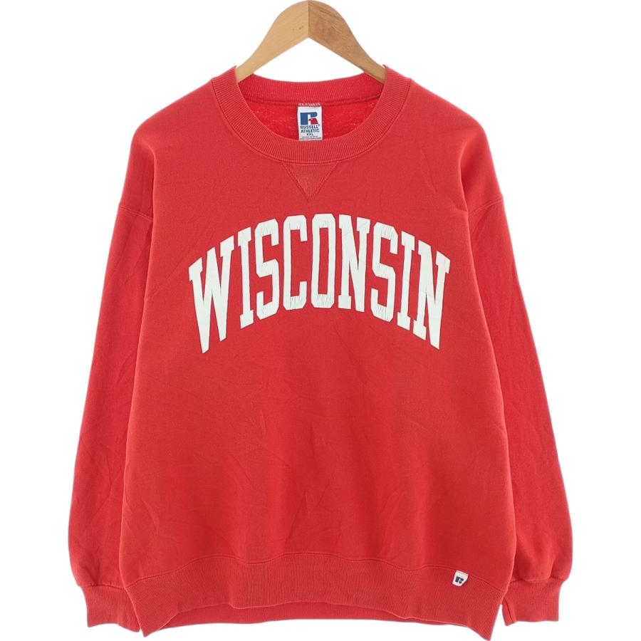 古着 90年代 ラッセル Russell WISCONSIN ウィスコンシン大学 カレッジスウェットシャツ トレーナー USA製 メンズXXL ...