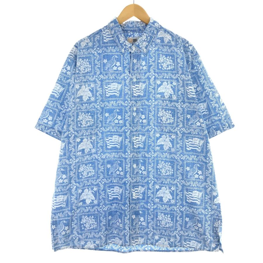 reyn spooner 古着 80年代 レインスプーナー ヌードタグ 総柄 ラハイナセーラー ボタンダウン ハワイアンアロハシャツ メンズXL ヴィンテージ /eaa446765 ...