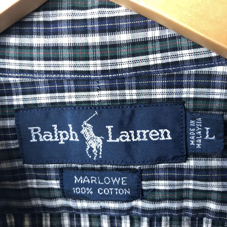 古着 ラルフローレン Ralph Lauren MARLOWE 長袖 ボタンダウンチェックシャツ メンズL相当 /eaa586132 : 古着 ...