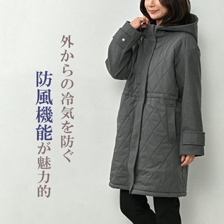 JANJAM フーディーコート 大きいサイズ レディース 撥水加工 長袖 ZIP キルティング アウター M LL 3L 4L 5L : 大きいサイズレディースJANJAM - 通販 ...