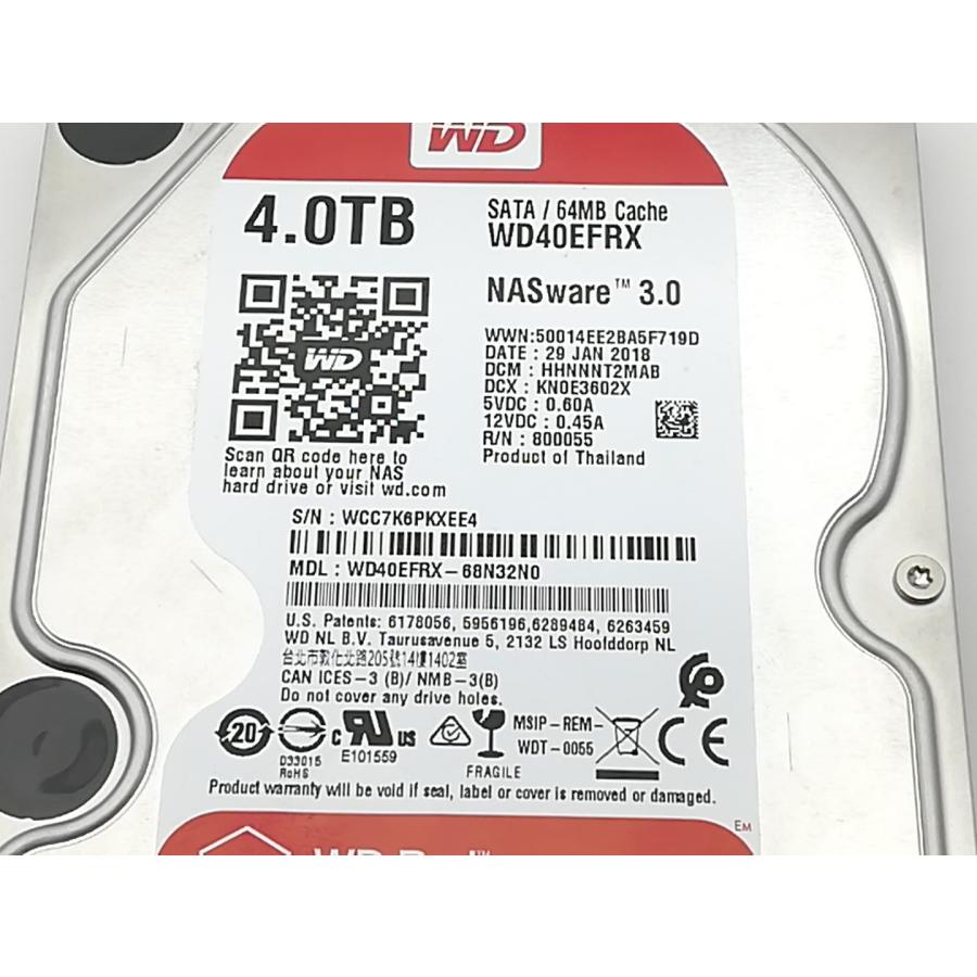【中古】W.D. WD40EFRX WD Red 4TB/5400rpm/64MB/6Gbps【ECセンター】保証期間1週間 : じゃんぱら ...