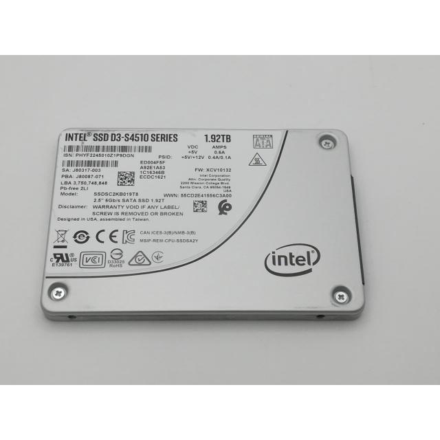 【中古】Intel SSD D3-S4510 シリーズ SSDSC2KB019T8 1.9TB/SSD/6GbpsSATA【新橋烏森通り】保証期間1週間 : じゃんぱら Yahoo!店 ...