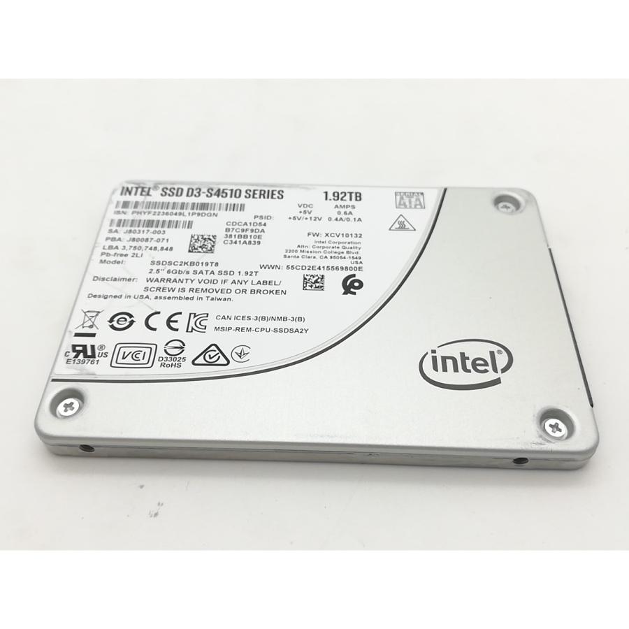 【中古】Intel SSD D3-S4510 シリーズ SSDSC2KB019T8 1.9TB/SSD/6GbpsSATA【ECセンター】保証期間1週間 : じゃんぱら Yahoo!店 ...