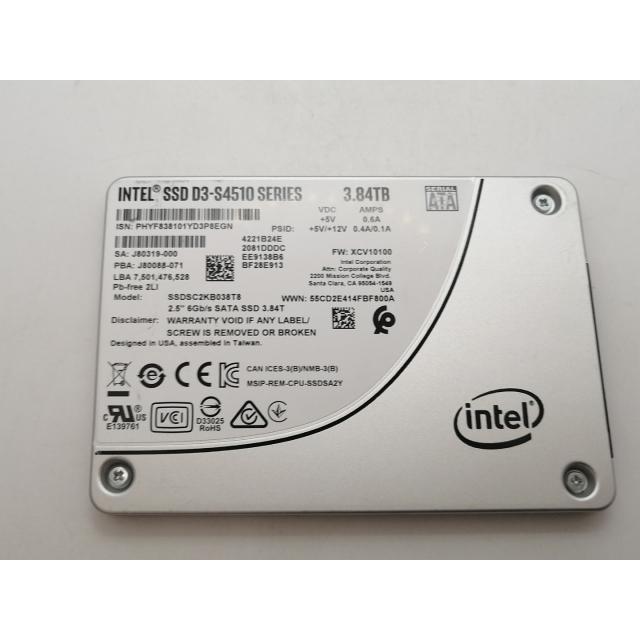 【中古】Intel SSD D3-S4510 シリーズ SSDSC2KB038T8 3.8TB/SSD/6GbpsSATA【熊本】保証期間1週間 : じゃんぱら Yahoo!店 - 通販 ...