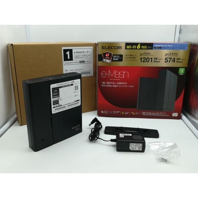 【中古】ELECOM WMC-2LX-B Wi-Fi6(11ax)対応無線LANルータ+中継器セット/2020年9月【大阪本店】保証期間1週間 ...