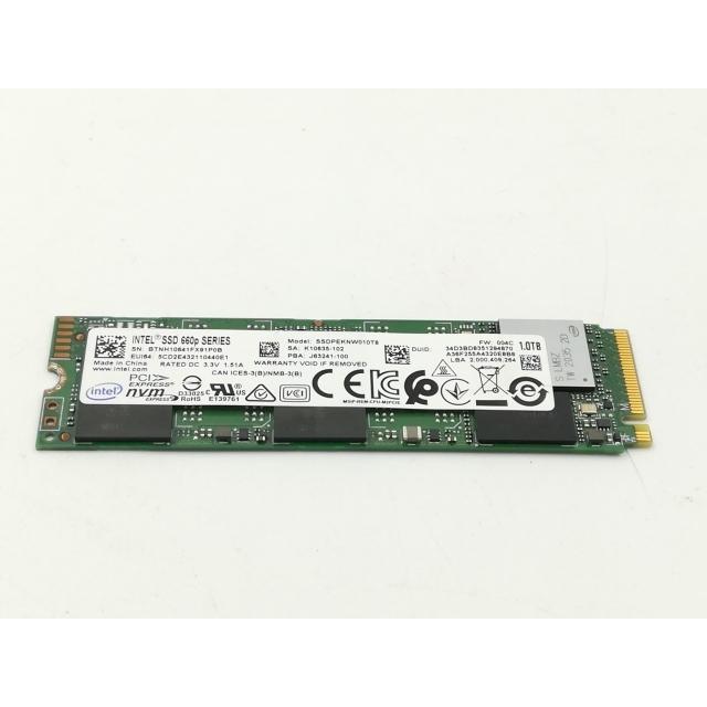 【中古】Intel SSD 660p SSDPEKNW010T8 1TB/M.2 2280(PCIe3.0 NVMe)/QLC【福岡筑紫】保証 ...