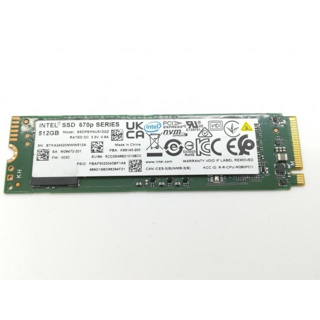 【中古】Intel Intel SSD 670p(SSDPEKNU512GZ) 512GB/M.2 2280(PCIe3.0 NVMe ...