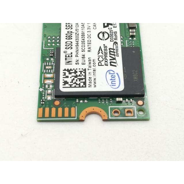 【中古】Intel SSD 660p SSDPEKNW512G8 512GB/M.2 2280(PCIe3.0 NVMe)【福岡筑紫】保証期間 ...