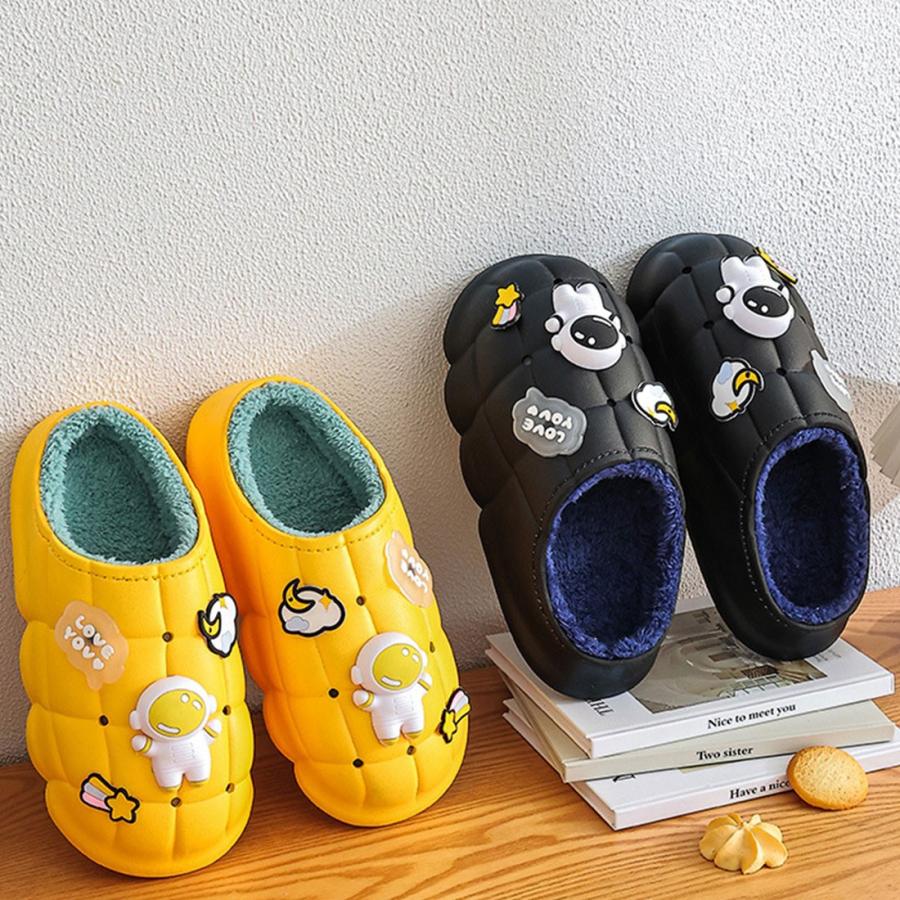 チャーム付きスリッパ かかと無し 大人用 22.5cm レディース ボア付き 防水 裏ボア 防寒 防滑 厚底スリッパ もこもこ 2WAY : JANRI通販 - 通販 - Yahoo!ショッピング