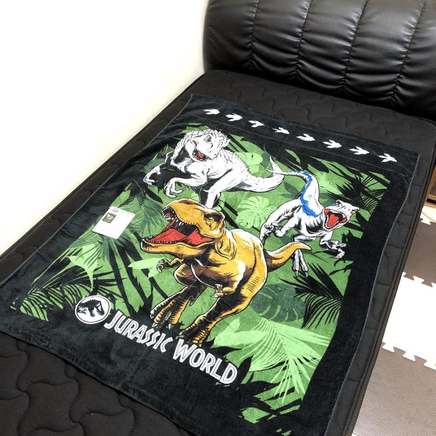 8148シリーズ 子供 大判バスタオル タオルケット ジュラシックワールド ワイルドジャングル 恐竜 ダイナソー ブランケット 115cm x 85cm 子供用 お昼寝ケット 送料無料 ...