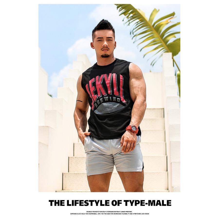 Mr.Hui タンクトップ メンズ ノースリーブ トレーニングウェア ジムウェア ボディビル H1008 : h1008 ...