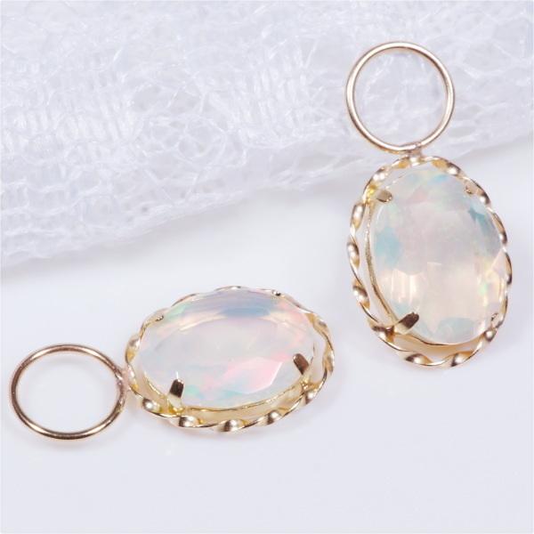 K18 1.2ct オパールチャーム オーバル 18金（ピアス・イヤリング用） 10月誕生石 : Japan Gold Jewelry - 通販 - Yahoo!ショッピング