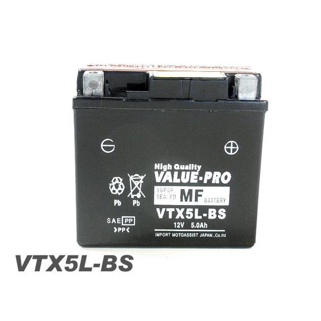VTX5L-BS 即用バッテリー ValuePro / 互換 YTX5L-BS ギアBX50 JOG YFM90R BW'S 4stビーノ ...