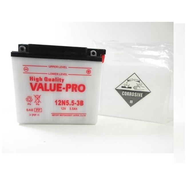 12N5.5-3B 開放型バッテリー ValuePro / 互換 ベスパ PK50S P80X PK80 PK100S P150X ...
