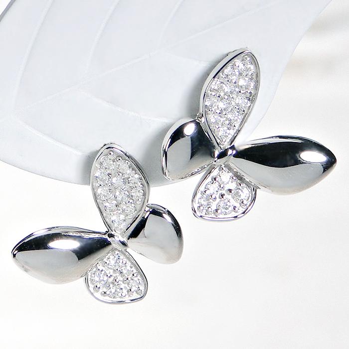 Pt900 K18YG 0.2ct バタフライ ピアス 送料無料 蝶 蝶々 ちょう ちょうちょ パピヨン Butterfly ダイア ダイヤ 18金 K18 ゴールド プラチナ PT CAE ...