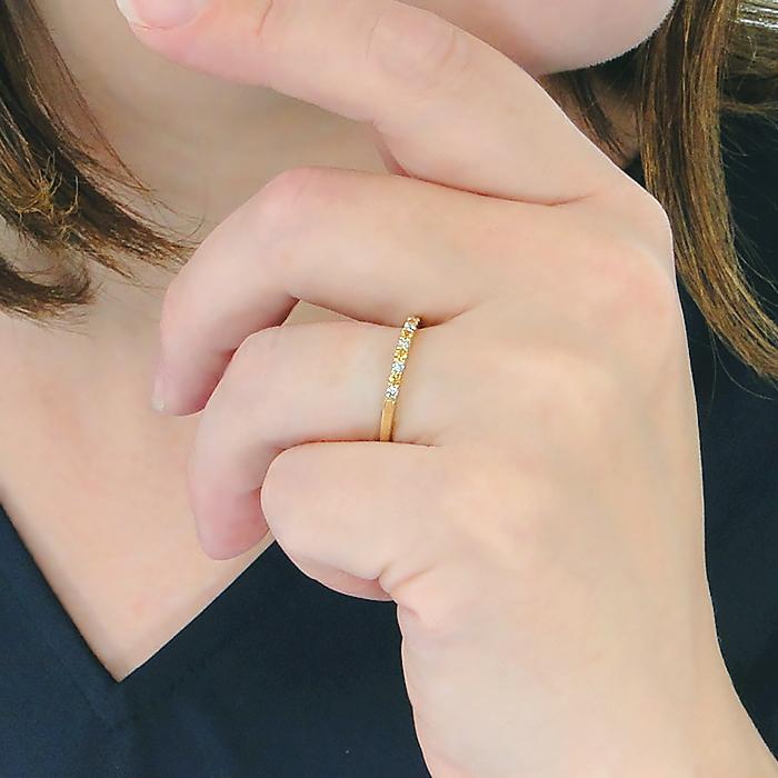 サファイア エタニティリング 18金 K18 イエローサファイア 50代 ダイヤモンド 細身 CAR-0366 : ジュエリーショップキャメロット - 通販 - Yahoo!ショッピング