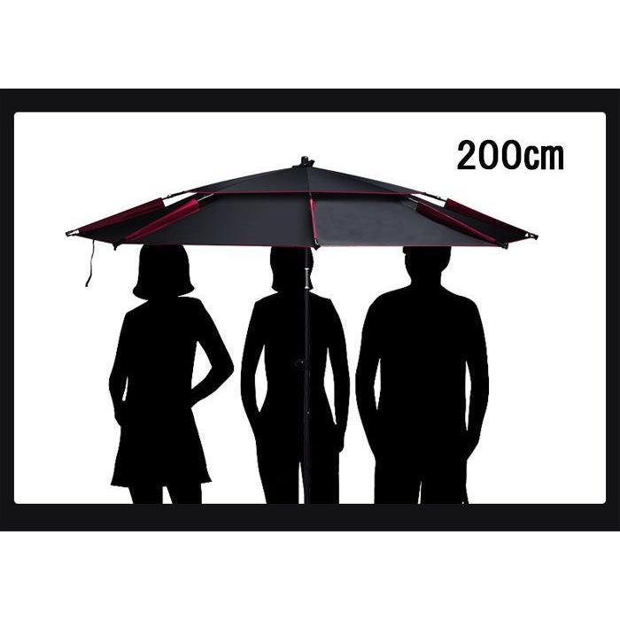 パラソル 釣り キャンプ 海水浴 大型 200cm 2重構造 角度調整 チルト