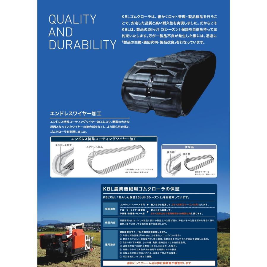 Kubota KBL コンバイン用ゴムクローラ 2529N8：幅 250xピッチ 84xリンク数 29 ※1本価格 : ANKGLIDPowerオフィシャルストアー - 通販 - Yahoo ...