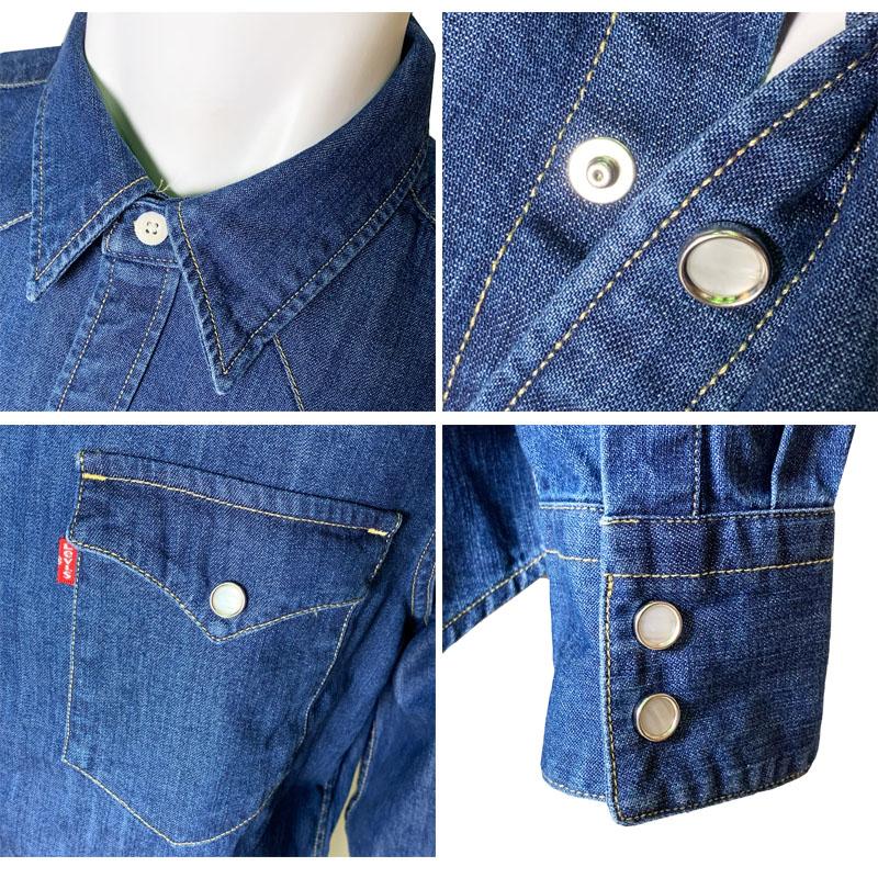 Levi's（リーバイス） 長袖 デニム ウエスタンシャツ 85744 ミッドユーズド ダークユーズド カジュアルシャツ アメカジ ...
