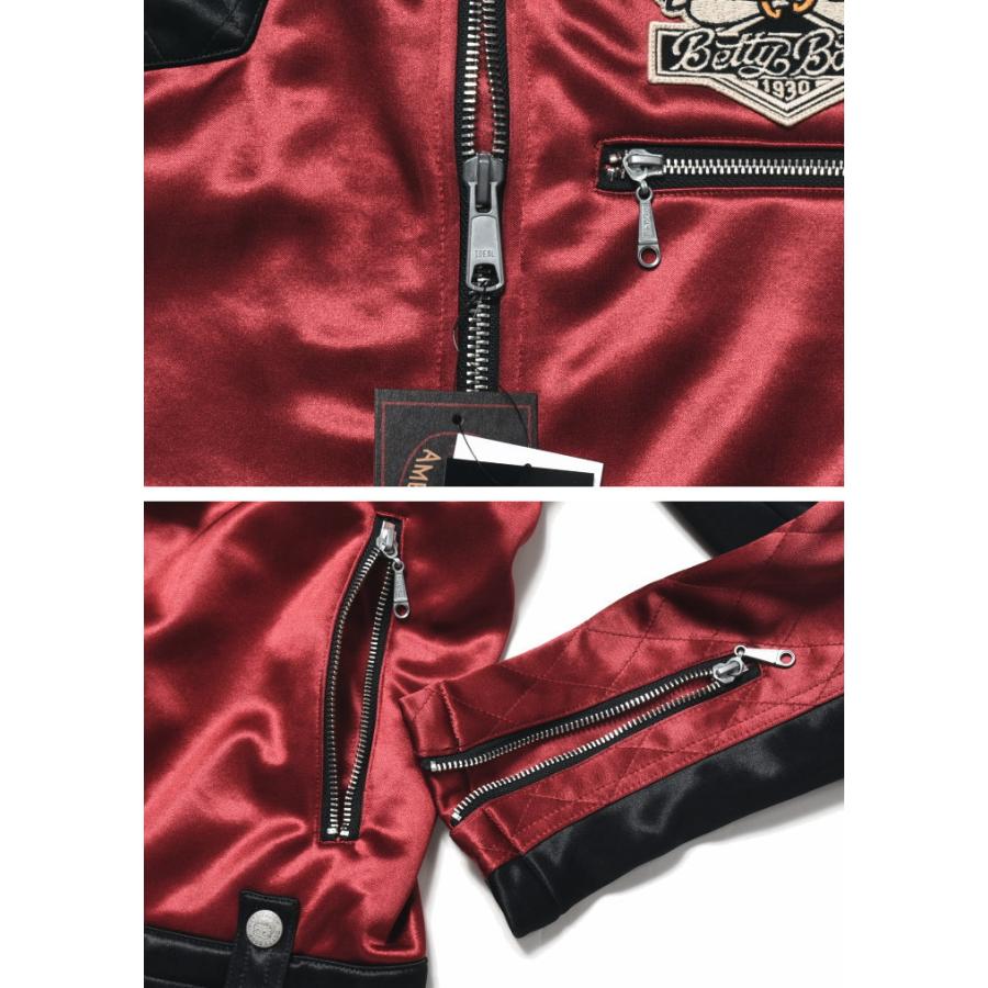 BETTY BOOP ブレイブマン × ベティブープ コラボ エンブレムウィング＆ベティー 刺繍＆ワッペン ボンディング ライダース ジャケット BBB-2241 : ジーンズファースト駒込店 ...