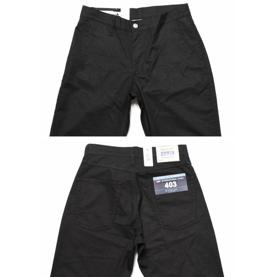 EDWIN エドウィン 【涼】403 COOL FLEX クールフレックス 裏メッシュ レギュラーストレート スラッシュポケット ブラック E403CH-175 : ジーンズファースト駒込店 ...