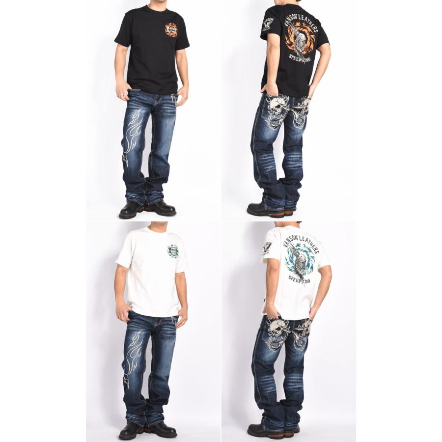 VANSON 【2025春夏新作】バンソン Tシャツ イーグル＆サークルフレイム 刺繍プリント 半袖Tシャツ NVST-2508 : ジーンズファースト駒込店!! - 通販 - Yahoo ...