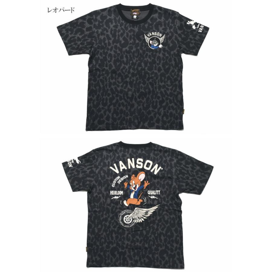 VANSON バンソン × TOM AND JERRY トムとジェリー コラボ Tシャツ トム＆ジェリー フライングホイール 刺繍プリント 半袖Tシャツ TJV-2414 : ジーンズ ...