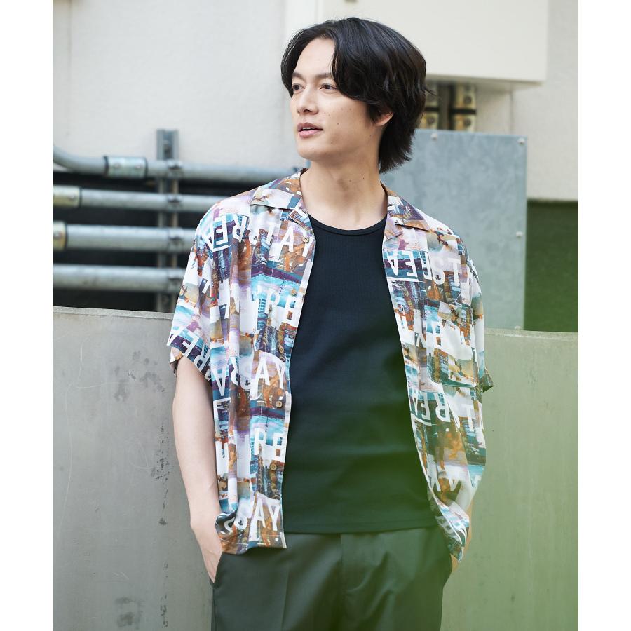 レーヨン 100％ オープンカラー 開襟 総柄 半袖 シャツ 接触冷感 アロハ ストリート モード カジュアル 夏服 UNIIT ユニット メンズ レディース 男女兼用 : 204232001 ...
