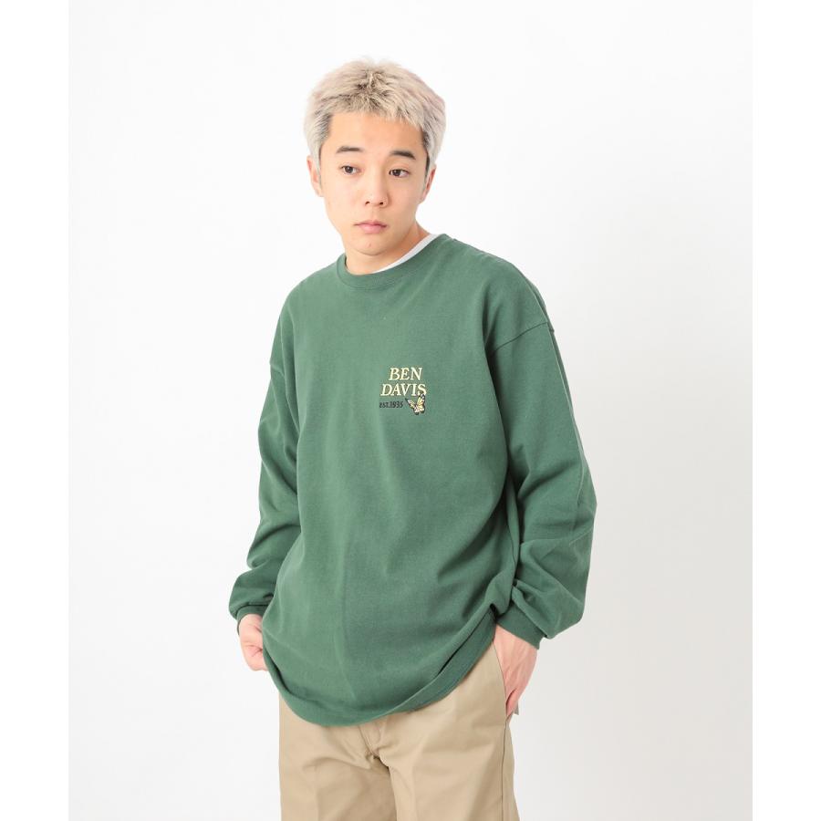 ベンデイビス BEN DAVIS バック 刺繍＆プリント ワイド シルエット ロンT Y2K SK8 スケーター メンズ レディース 男女共用 ブランド 長袖 Tシャツ : 205231005 ...