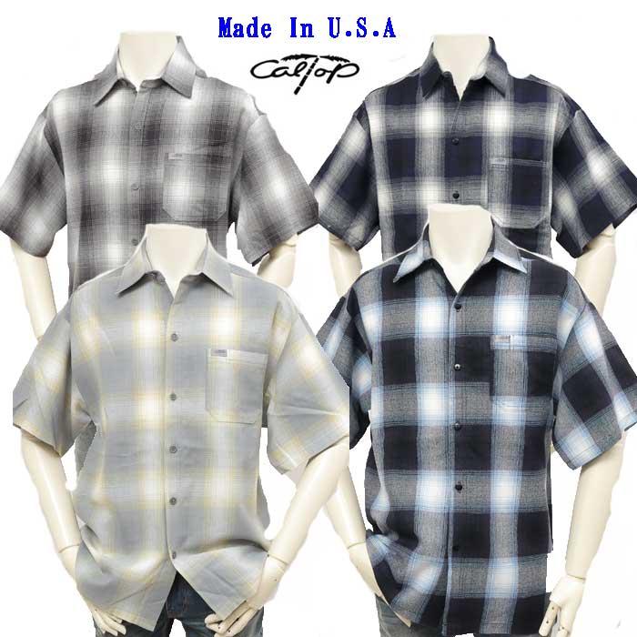 Cal Top（キャルトップ） 半袖シャツ OMBRE CHECK SHIRTS 半袖 オンブレチェック シャツ メンズ トップス made ...