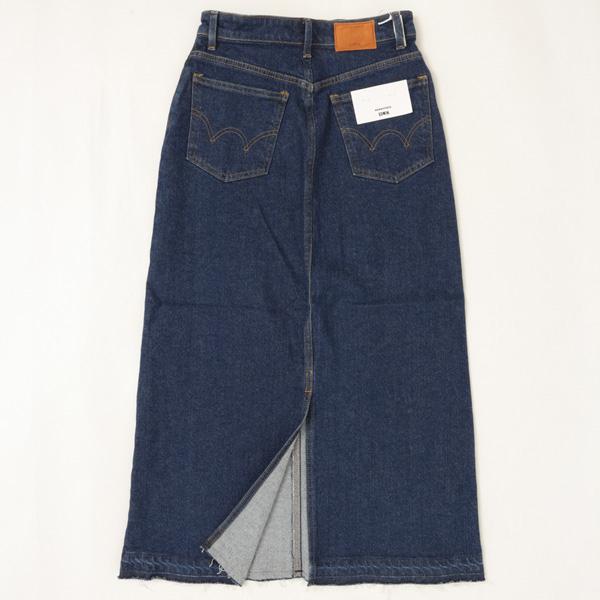 EDWIN レディース EL990 essentials ロング デニム ナロースカート 裾カットオフ ストレッチ 01)Black 92)中濃ブルー : JEANS ネシ - 通販 ...