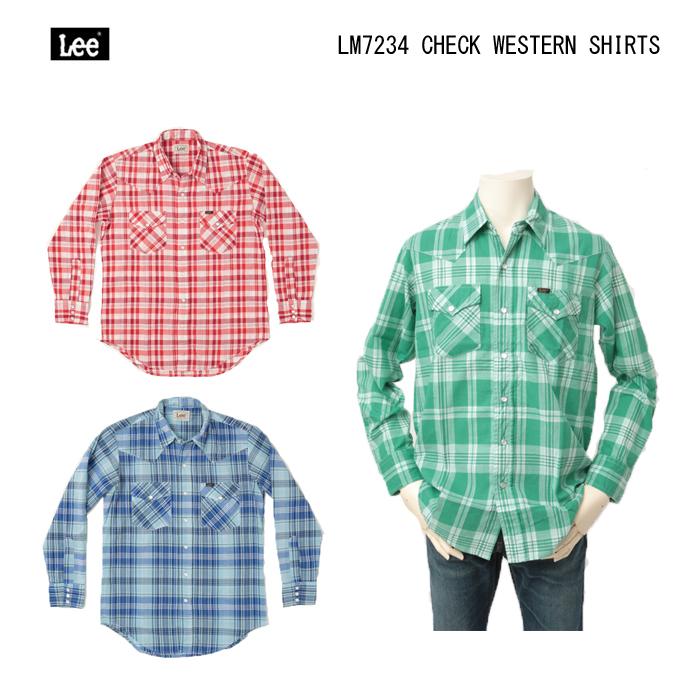 Lee リー LM7234 チェックウェスタンシャツ 303)グリーン 309)レッド 342)ブルー : JEANS ネシ - 通販 ...