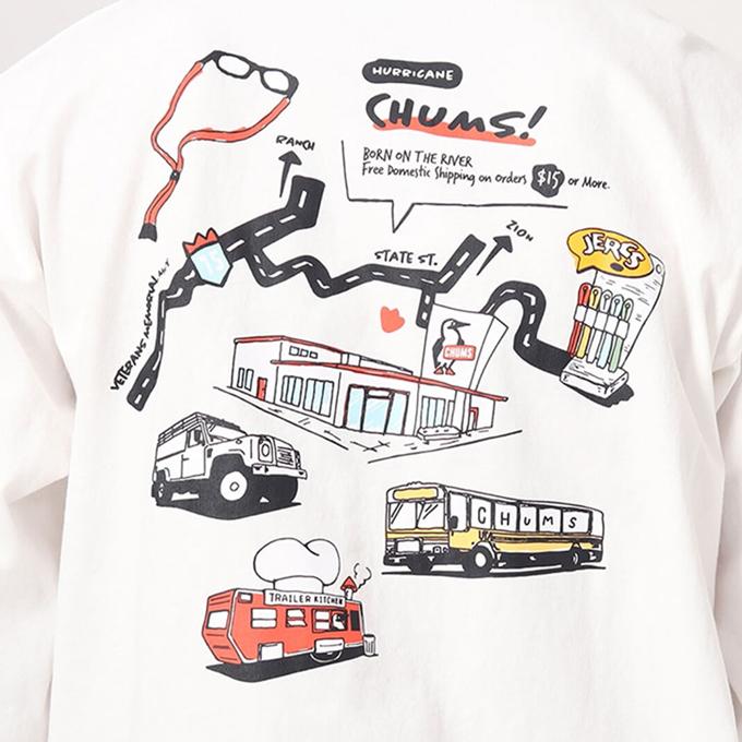 CHUMS チャムス Oversized Utah Tours L/S T-Shirt オーバーサイズドユタツアーロングスリーブTシャツ ...