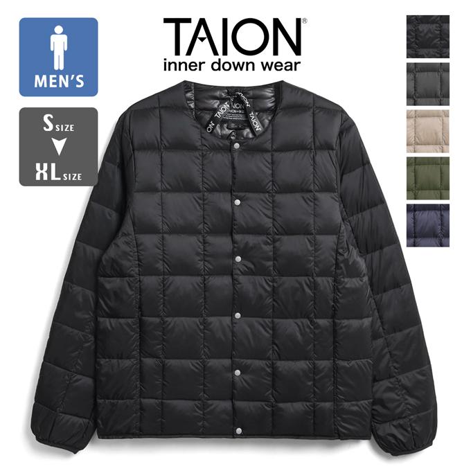 TAION（タイオン） MEN ベーシック クルーネック ボタン インナー ダウンジャケット TAION-104 /2025AW : ジーンズ ...