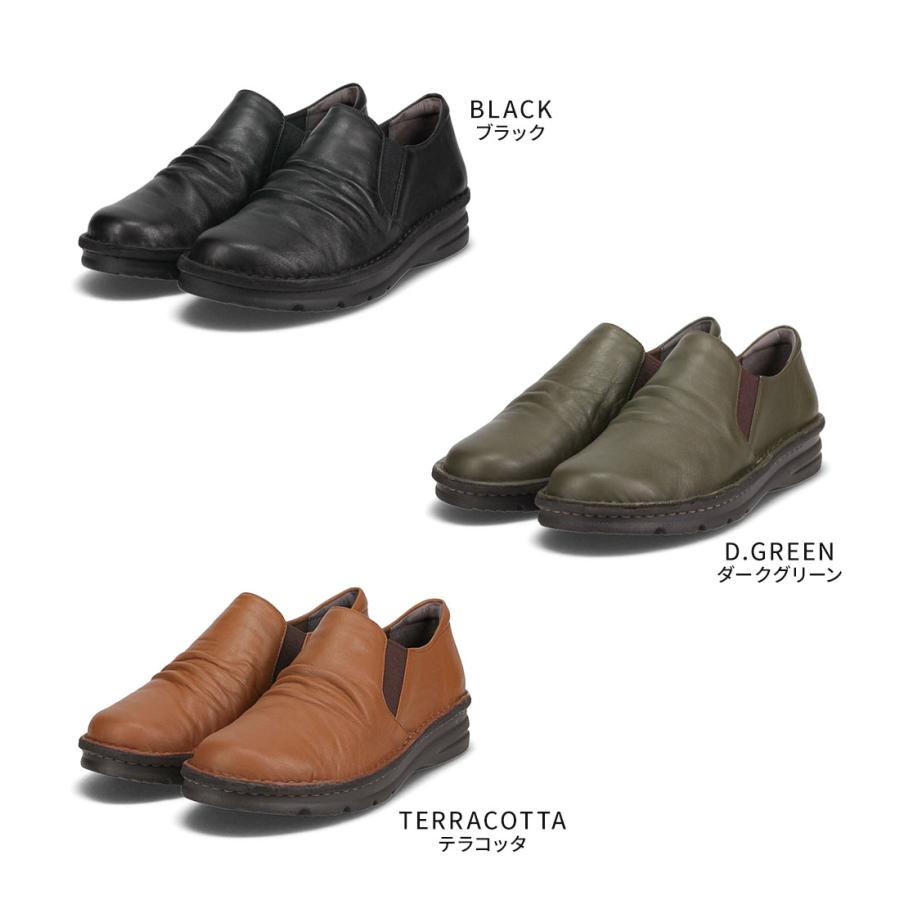 Rakuchin（らくちん） カジュアルシューズ 本革 レディース スリッポン