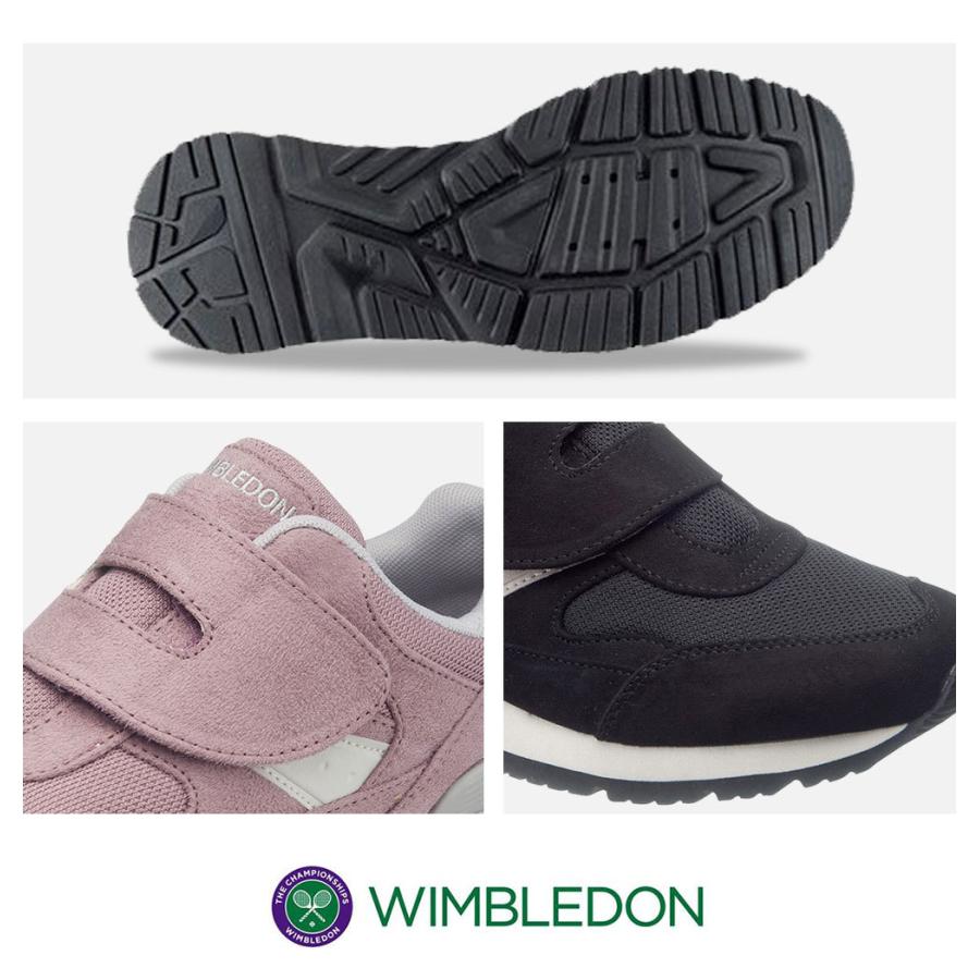スニーカー レディース 黒 ローカット 3E 幅広 ウォーキングシューズ マジックテープ カジュアルシューズ 面ファスナー ウィンブルドン ブラック ピンク L042 :wb-l042 ...