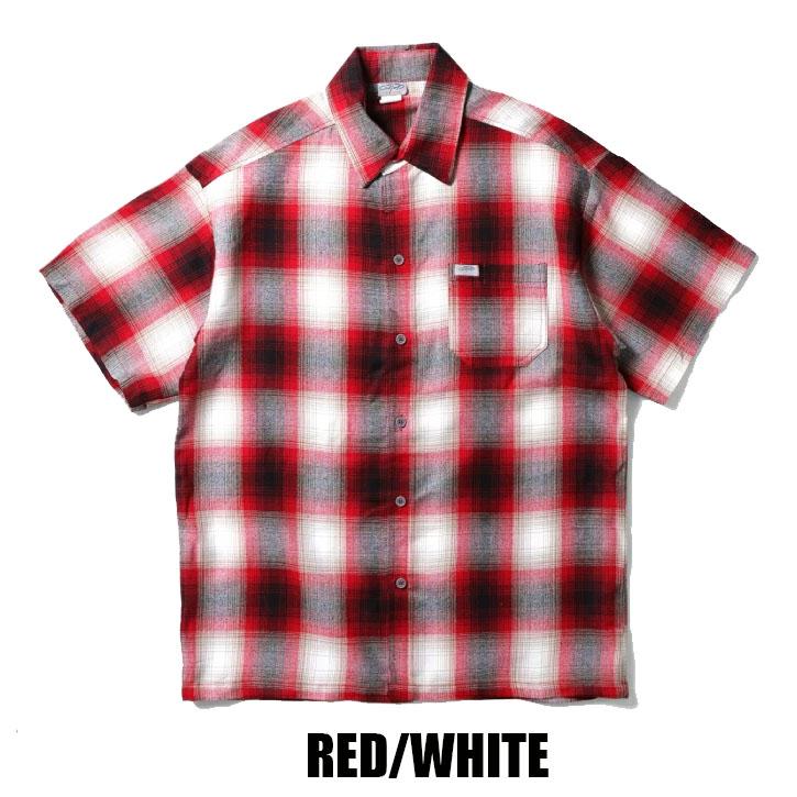 新品 CAL TOP オンブレチェック 半袖 シャツ RED/WHITE サイズS オープンカラー アメリカ製 シャドーチェック ビンテージ ...