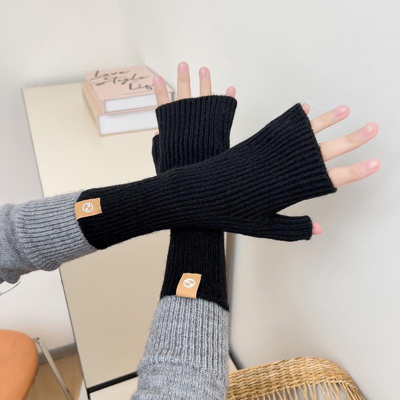 手袋 レディース アームウォーマー ニット 秋冬 スマートフォン対応 両手 指なし 無地 あったか 暖か 人気 おしゃれ かわいい 防寒 冬の ...