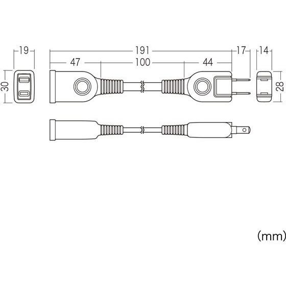 【お取り寄せ】サンワサプライ 電源延長コード 2P・0.1m TAP-EX21001 2ピンタイプ 5m未満 OAタップ 延長コード 配線 ...