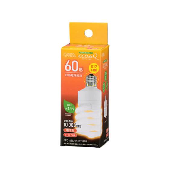 OHM オーム電機 電球形蛍光灯60WE17電球色 EFD15EL 12-E17SPB : JetPrice - 通販 - Yahoo!ショッピング