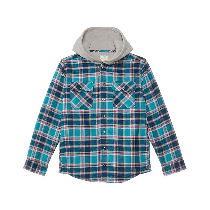 L.L.Bean Kid s Fleece Lined Flannel Shirt Hooded Plaid Blue 1 301dfb3d33a3d5e6 Yahoo Yahoo
