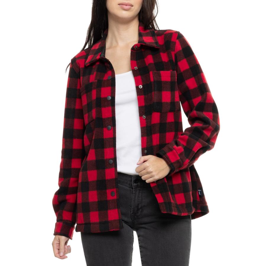 (取寄) ランズエンド ポラール フリース シャツ ジャケット Lands' End Polar Fleece Shirt Jacket White/Black ランズエンド（LANDS' END） (取寄) ポラール フリース シャツ