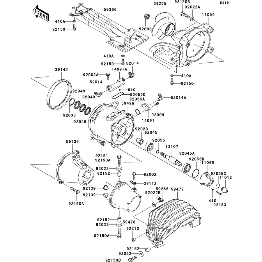 Kawasaki ULTRA250X'08 OEM section (Jet-Pump) parts Used [K2739-29 ...