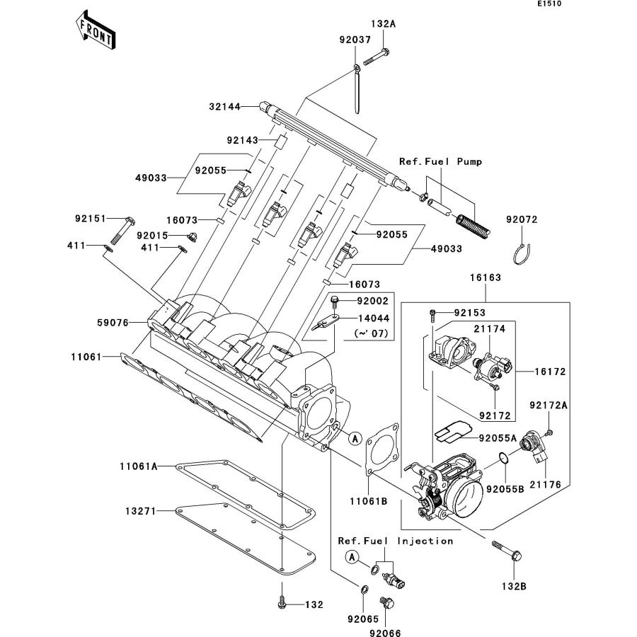 Kawasaki STX-15F'08 OEM section (Throttle) parts Used [K3473-41] : JETSTAR ヤフー店 - 通販 - Yahoo!ショッピング