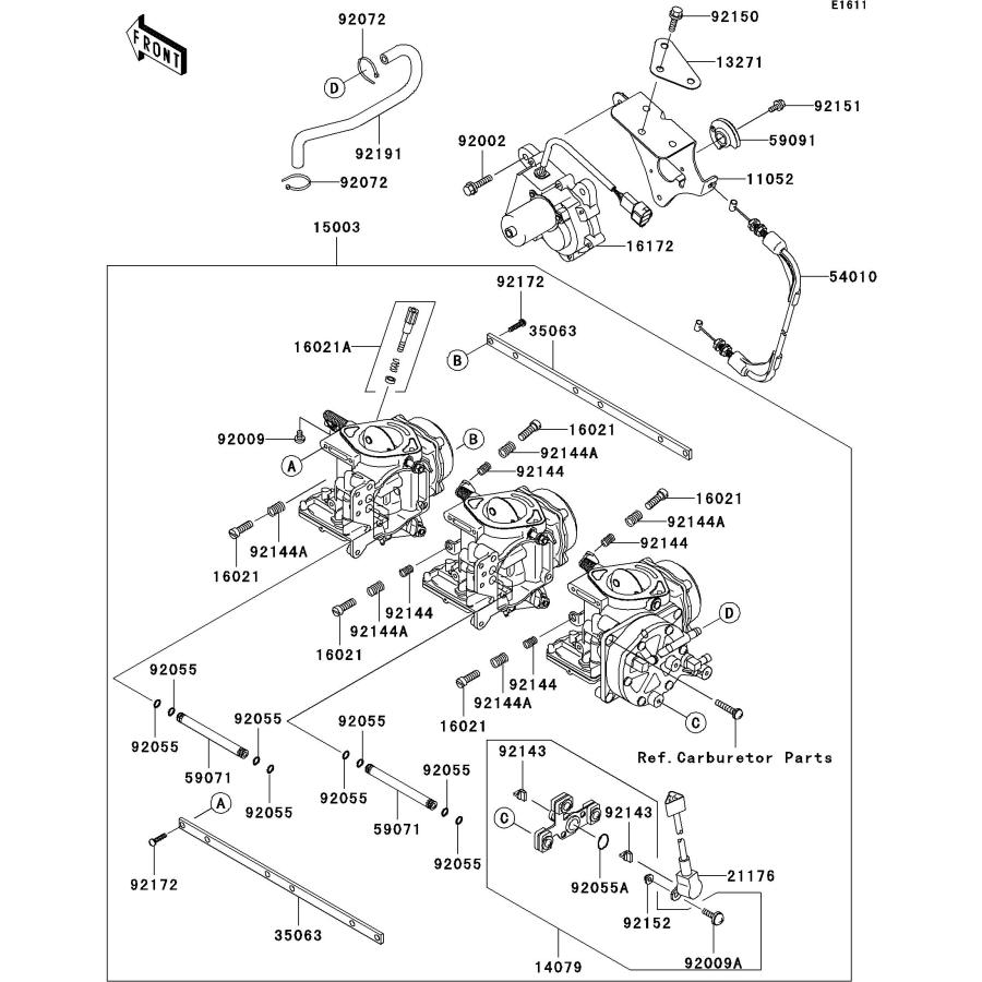 Kawasaki 900STX'04 OEM section (JT900-E1_Carburetor) parts Used [K8610 ...