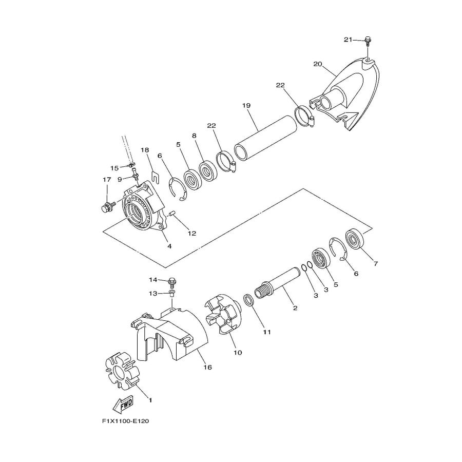 YAMAHA FXHighOutput'07 OEM section (JET-UNIT-2) parts Used (部品番号61X ...