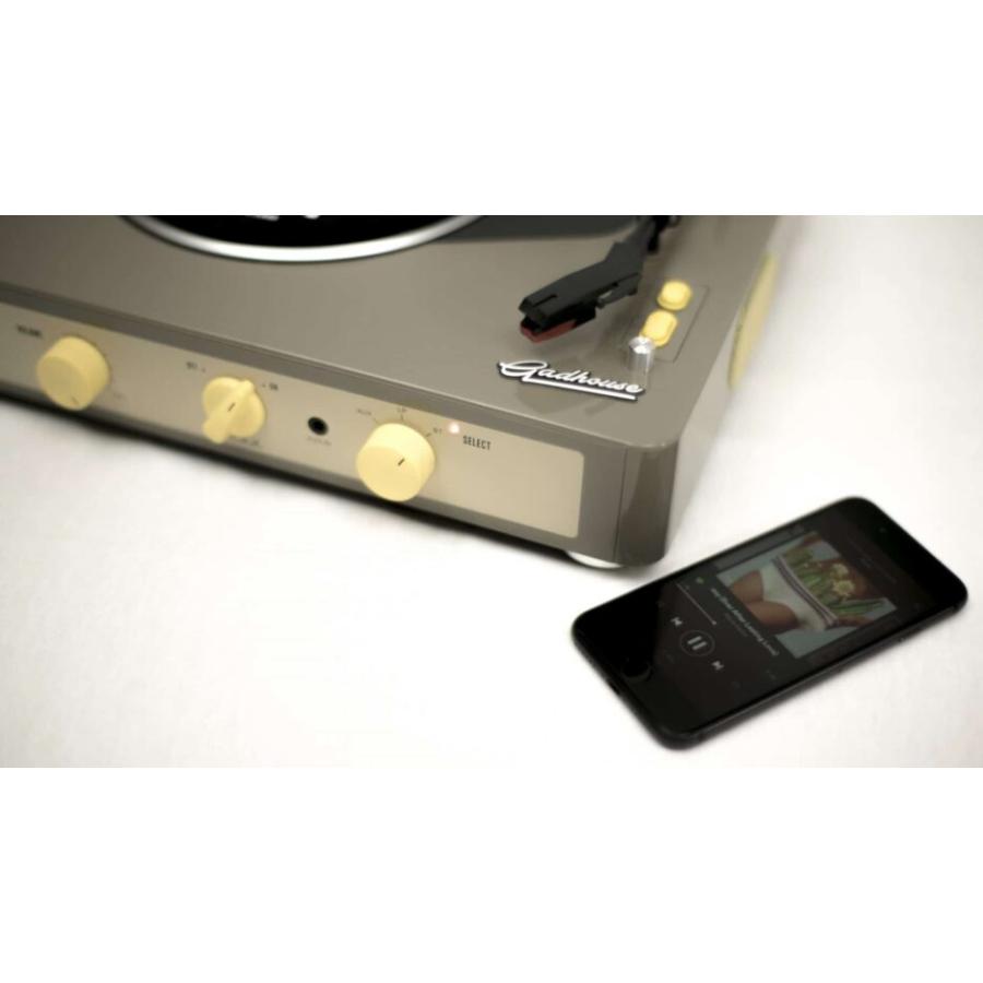 Gadhouse Brad Retro record GREY (BUILT-IN BLUETOOTH 5.0 & PITCH CONTROL) スピーカー内蔵レコードプレーヤー ...
