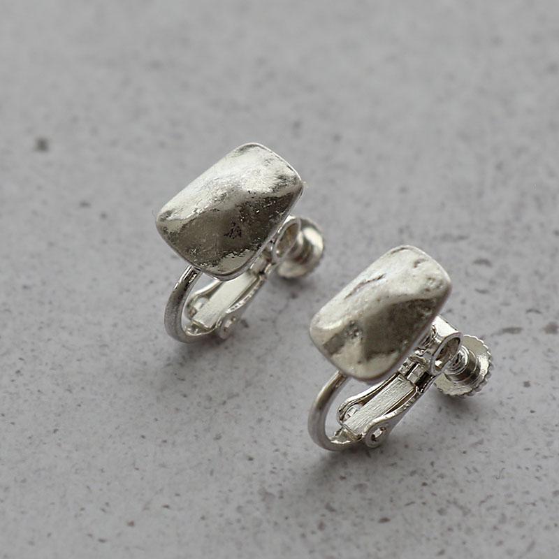 Jewel VOX イヤリング レディース 金属アレルギー対応 ネジバネ式 ニッケルフリー スクエア 台形 プレート セミマット アンティーク風 30代 40代 50代 : Jewel Vox ...