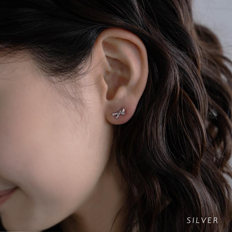 ピアス レディース シルバー925 925 SILVER K18コーティング キュービックジルコニア ゴールド リボン ミニ 金属アレルギー 小ぶり :s-mkp-11688:Jewel ...